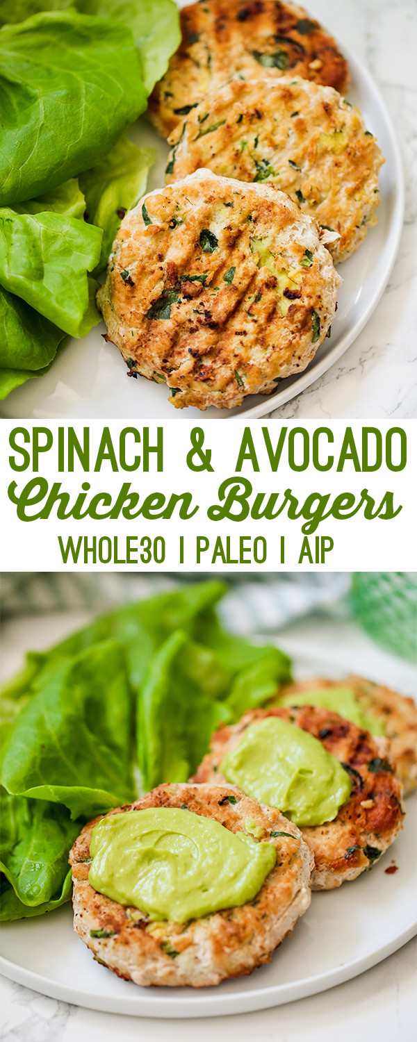 Spinach Avocado Chicken Burgers (Whole30, Paleo, AIP) - Unbound Wellness