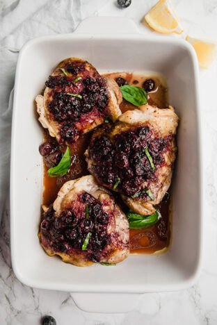 Blueberry Balsamic Chicken Thighs - Unbound Wellness
