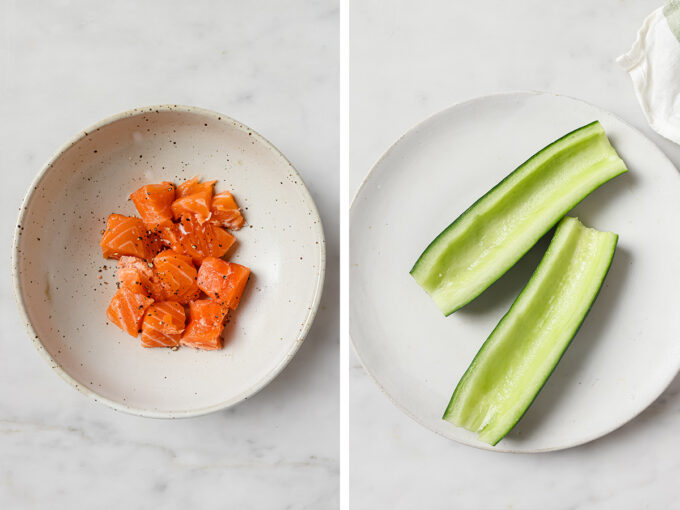 Salmon Cucumber Sushi Boats - Unbound Wellness