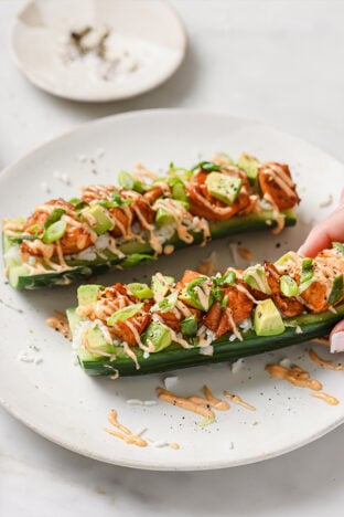 Salmon Cucumber Sushi Boats - Unbound Wellness