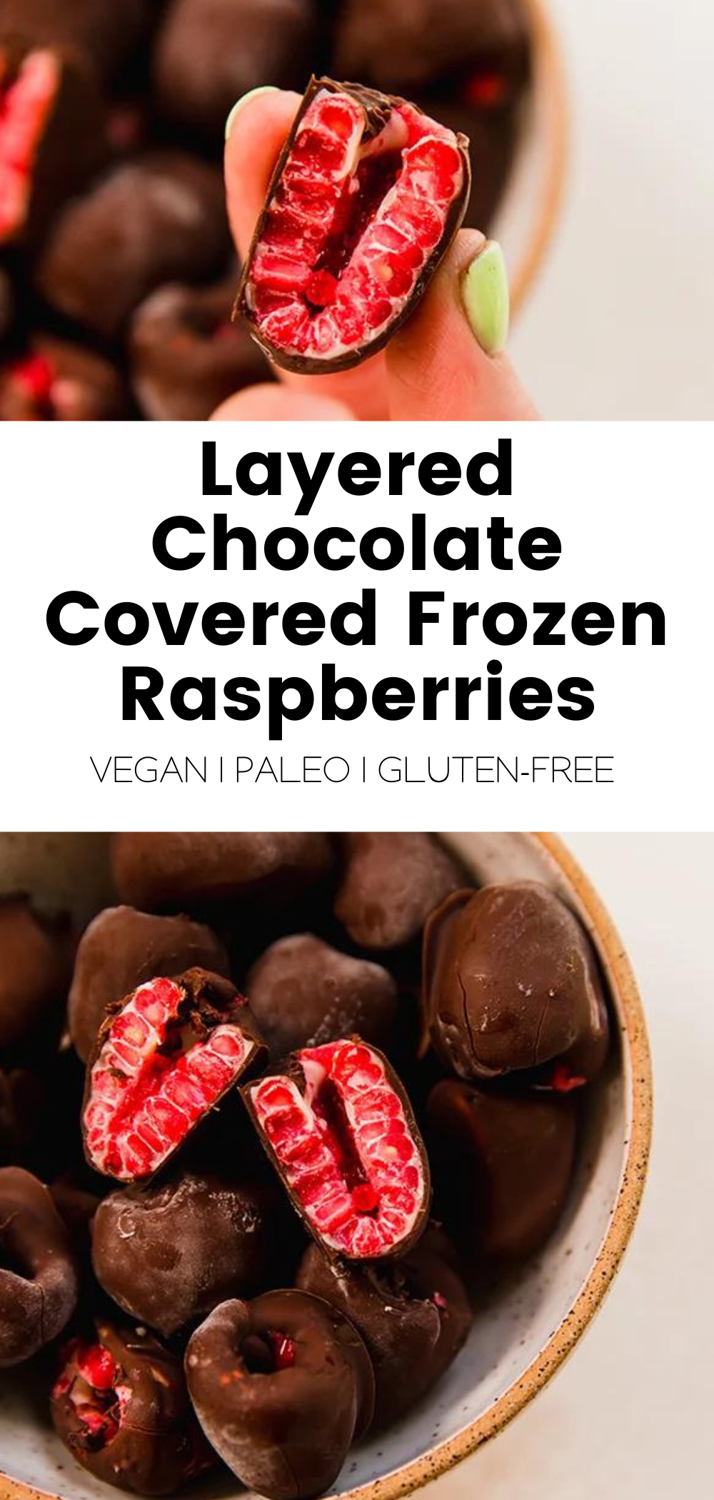 Layered Chocolate Covered Frozen Raspberries - Unbound Wellness
