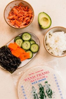 Salmon Rice Paper "Sushi" Roll - Unbound Wellness
