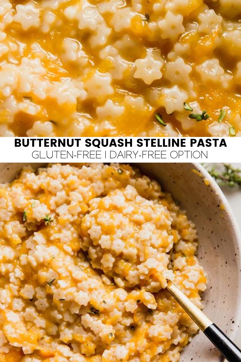 Butternut Squash Stelline Pasta (Gluten Free) - Unbound Wellness