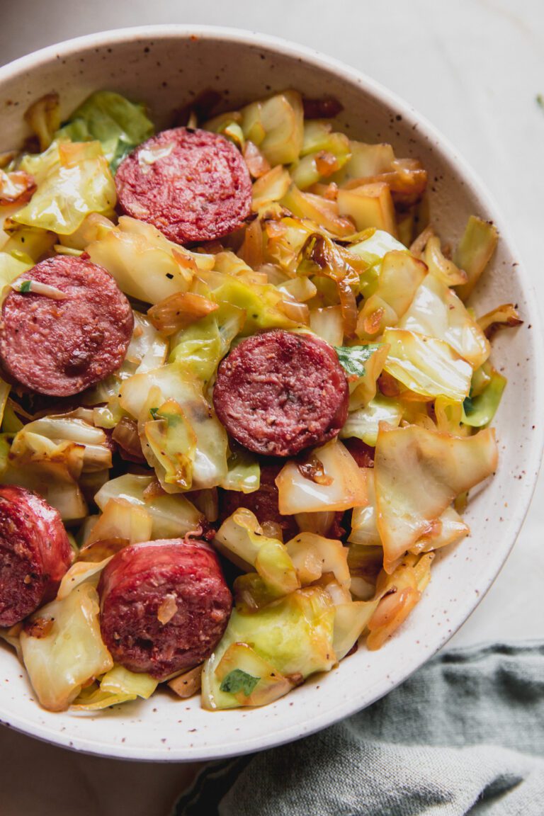 One Pan Southern Fried Cabbage and Sausage - Unbound Wellness