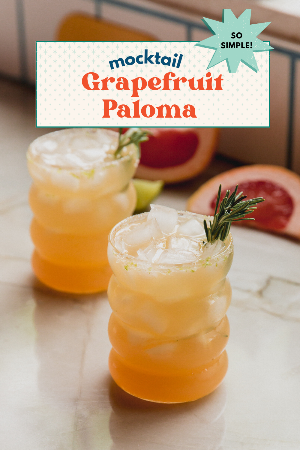 Healthier Grapefruit Paloma Mocktail - Unbound Wellness